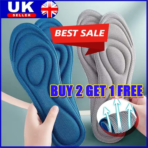 Memory Foam Shoe Insoles For Men Women Running Trainer Inner Soles Foot ...