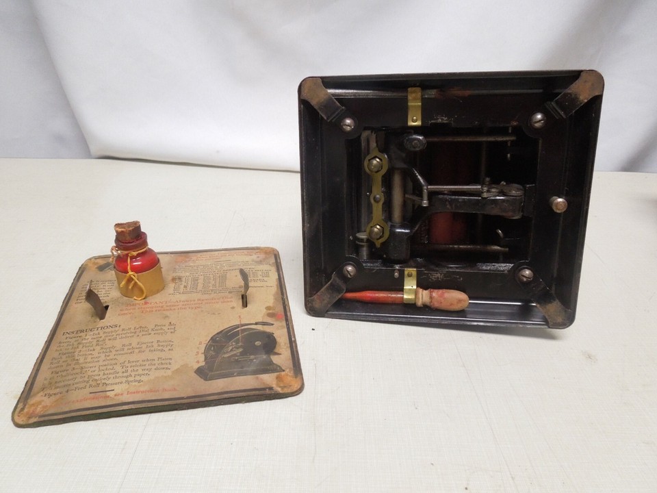 Protectograph Check Embosser Model H #193057 Working Condition | eBay