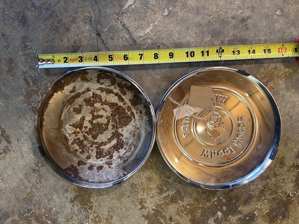 Wheel Horse Tractor Hub Caps Pair of Two Vintage Farm Equipment, Chrome ...