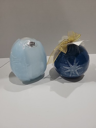 Bullfrog Light Co. Candle NEW Blue Star Embossed Round & Blue Tulip Lot ...