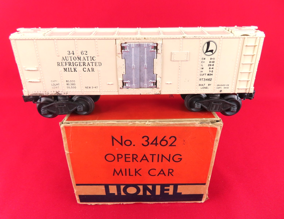Lionel Postwar 34682 GLOSSY Automatic Milk Car w/ CORRECT Stand - BOXED ...