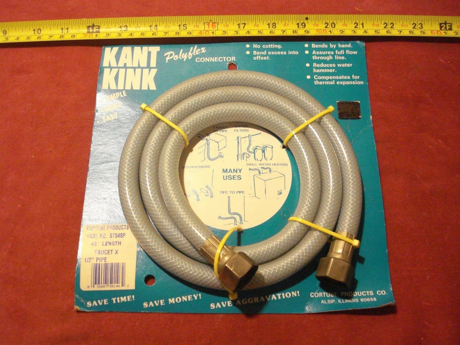(2876.) Polyflex Connector 1/2" x 1/2" Pipe x 48" Length | eBay