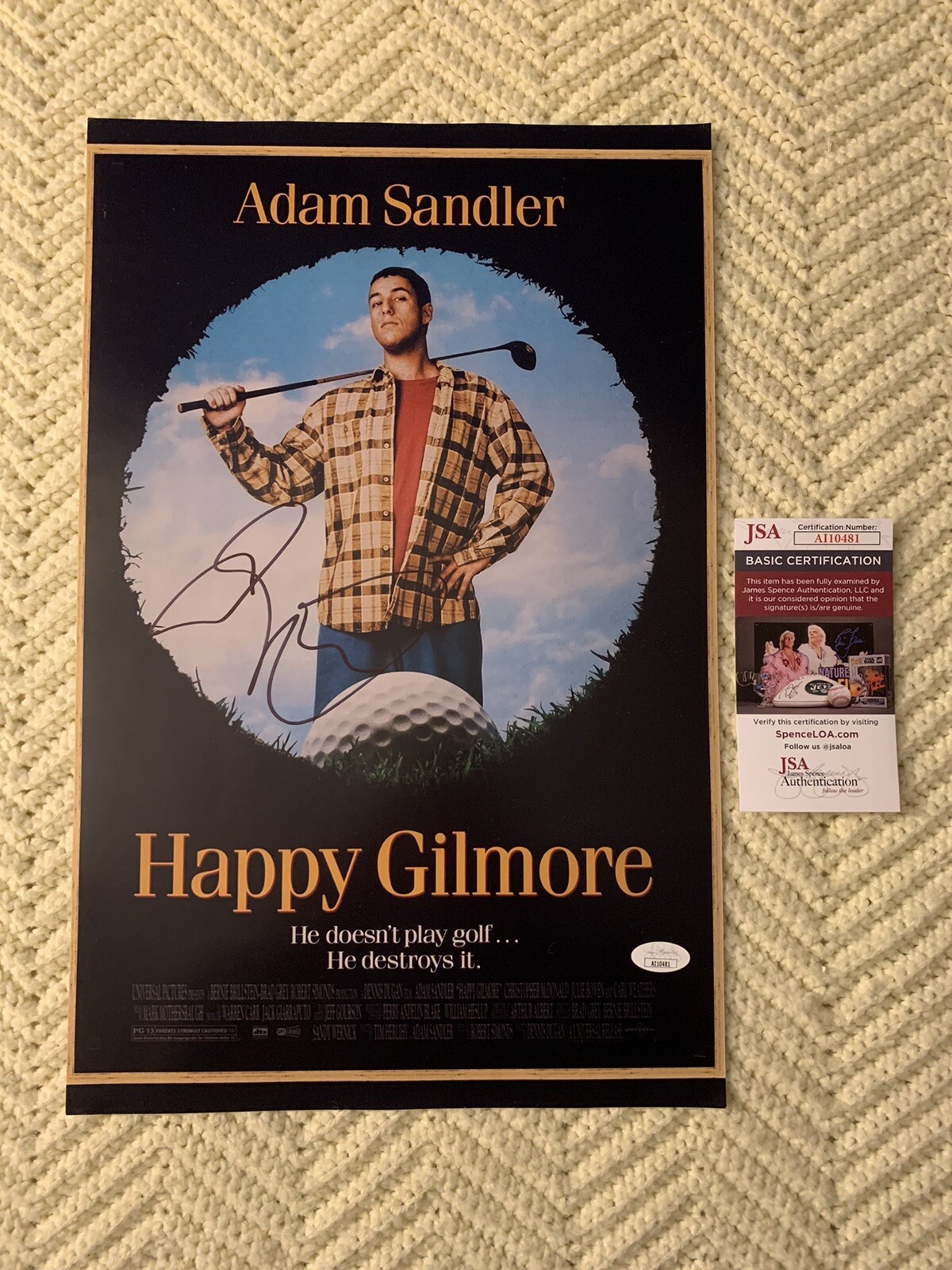 Adam Sandler Signed The Happy Gilmore Movie Poster 11X 17 JSA ...
