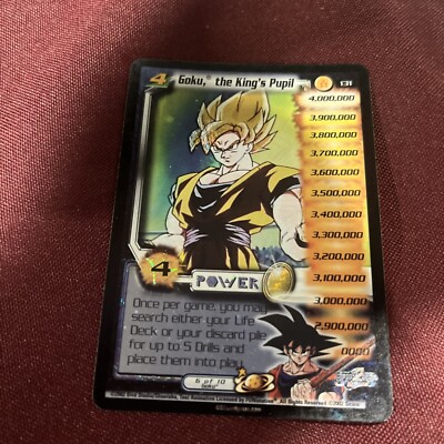 Goku, the King's Pupil Level 4 Unlimited Foil 131 WGS Dragon Ball Z Dbz ...