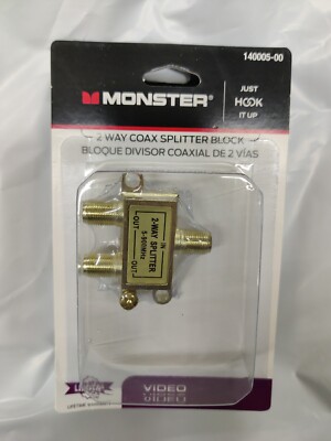 Monster 2 way Coax Splitter Block 5-900 MHz #140005-00 NEW | eBay