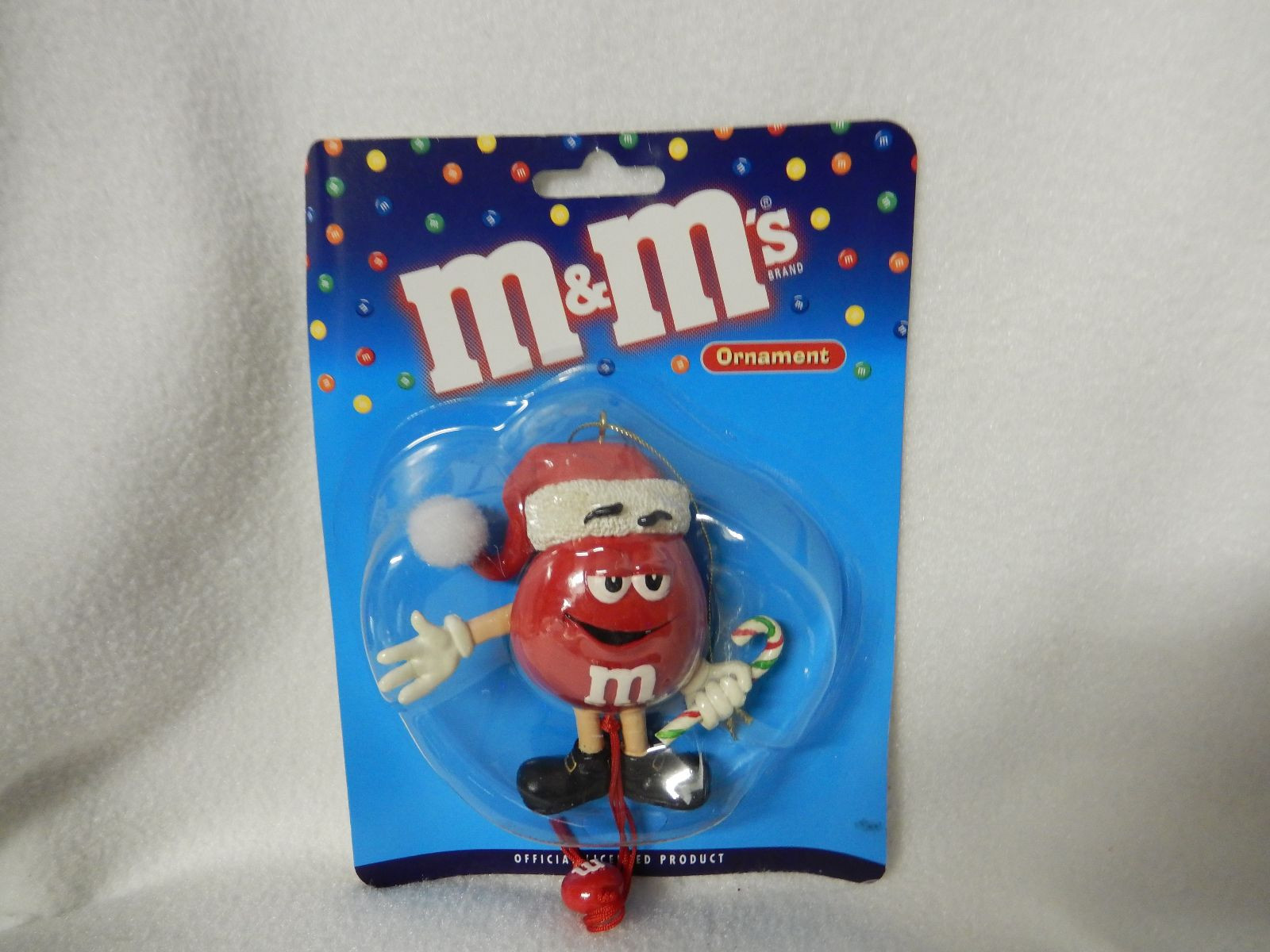 CHRISTMAS 3.25-4'' M & M RED PULL PUPPET HOLDING CANDY CANE BLOW MOLD ...