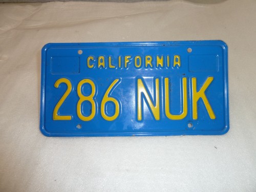 Vintage 1970’s,80s California Blue License Plate # 286 nuk Single | eBay