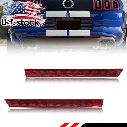 2PCS Red Lens Rear Bumper Reflectors Kit Set For 2013-2014 Ford Mustang ...