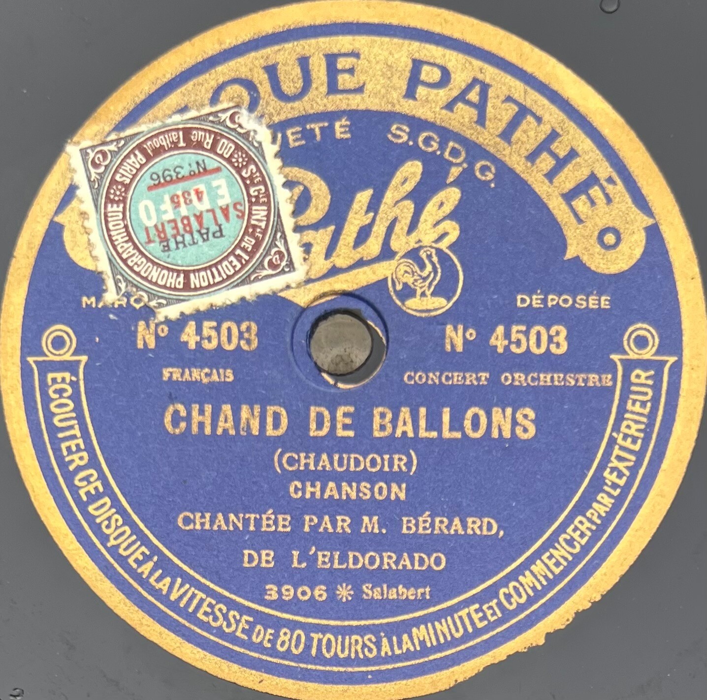 Bérard : Mam'zelle Rose / Chand de ballons 78 RPM 27cm PATHÉ 4503 | eBay