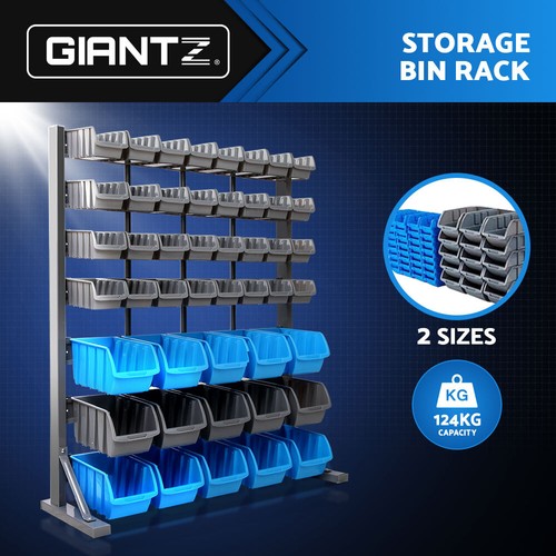 Giantz 47 Storage Bin Rack Wall Mounted Tools Shelving Workshop Garage ...