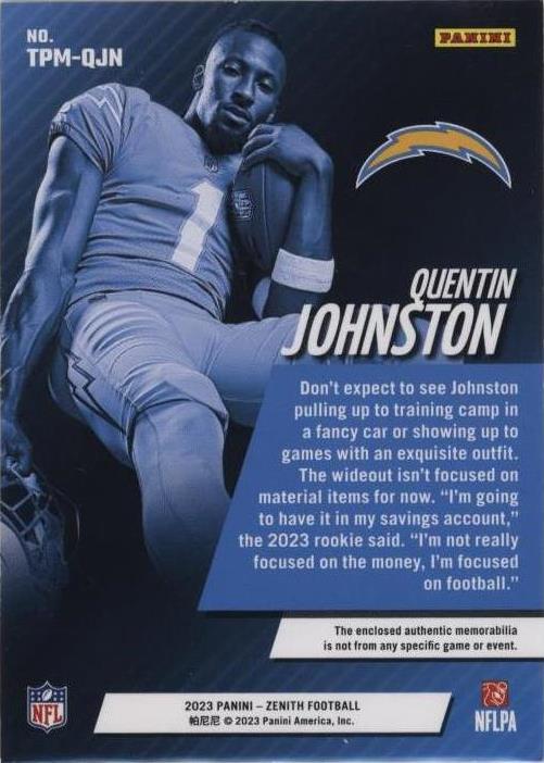 Las mejores ofertas en 2023 Panini Zenith Quentin Johnston #TPM-QJN | eBay