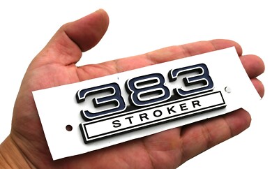 1pc 383 Stroker 6.3L Engine Emblems Badge 3D Decals Chrome Blue | eBay