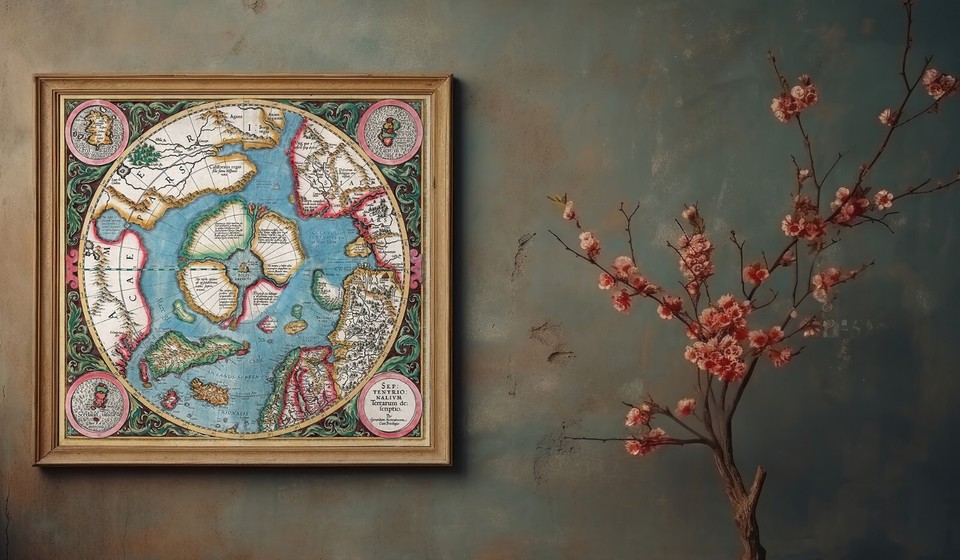 1606 First Map of the Arctic North Pole Mercator Wall Art Poster Flat Earth | eBay