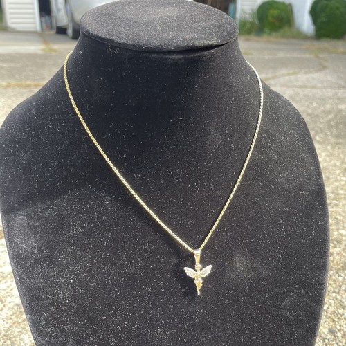 Gold Chain 14k Gold Vermeil Men’s Women’s Rope 20in 2mm and Mini Angel ...
