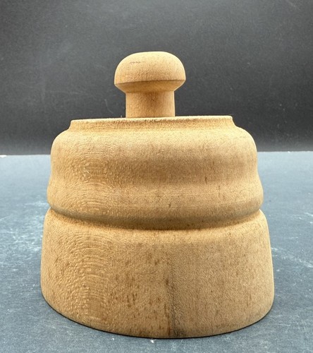 Antique Primitive Wooden Butter Mold Bell Press with Carved Flower ...
