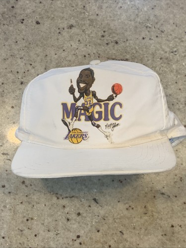 RARE Vintage LA Lakers #32 Magic Johnson Snapback Cap Hat Salem ...
