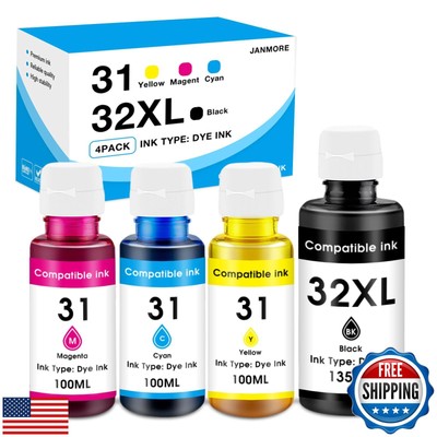 31 32XL Ink Refill Bottle Set Compatible for HP 31 32XL Ink Refill for ...