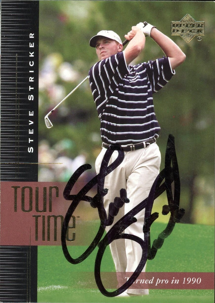 2001 Upper Deck STEVE STRICKER Signed Card autograph AUTO PGA RYDER CUP ...