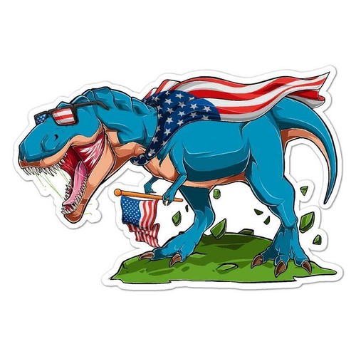 US Flag American T-Rex Sticker Decal | eBay