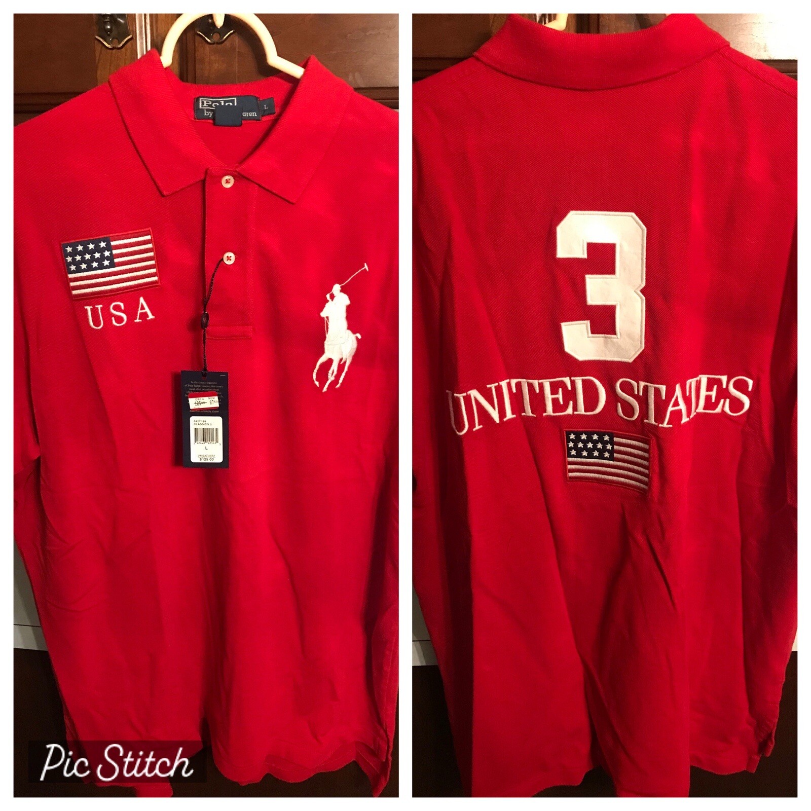 NWT Vintage Ralph Lauren Polo Number 3 United States Size Large | eBay