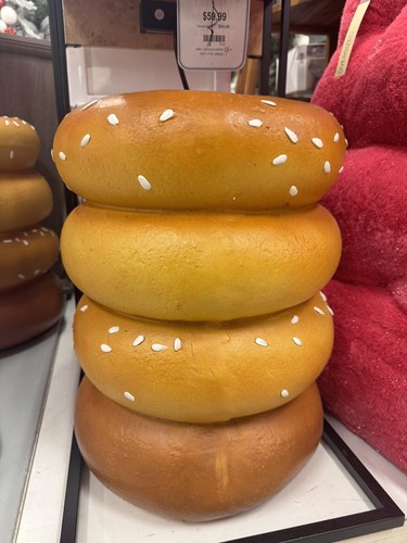 NEW HomeGoods Sesame Seed Bagel Food Stool/Side Table Viral TikTok Home ...