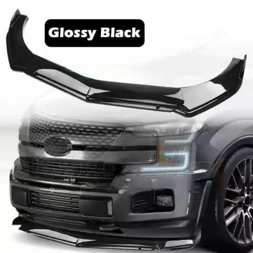 For Ford F150 F-150 Truck Gloss Black Front Bumper Lip Splitter Spoiler ...