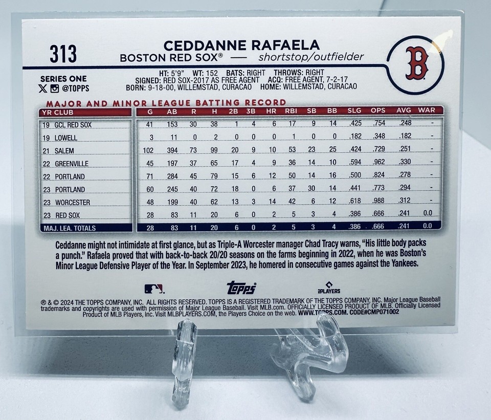 2024 Topps Series 1 - Ceddanne Rafaela Rookie Rainbow Foil Card #313 | eBay