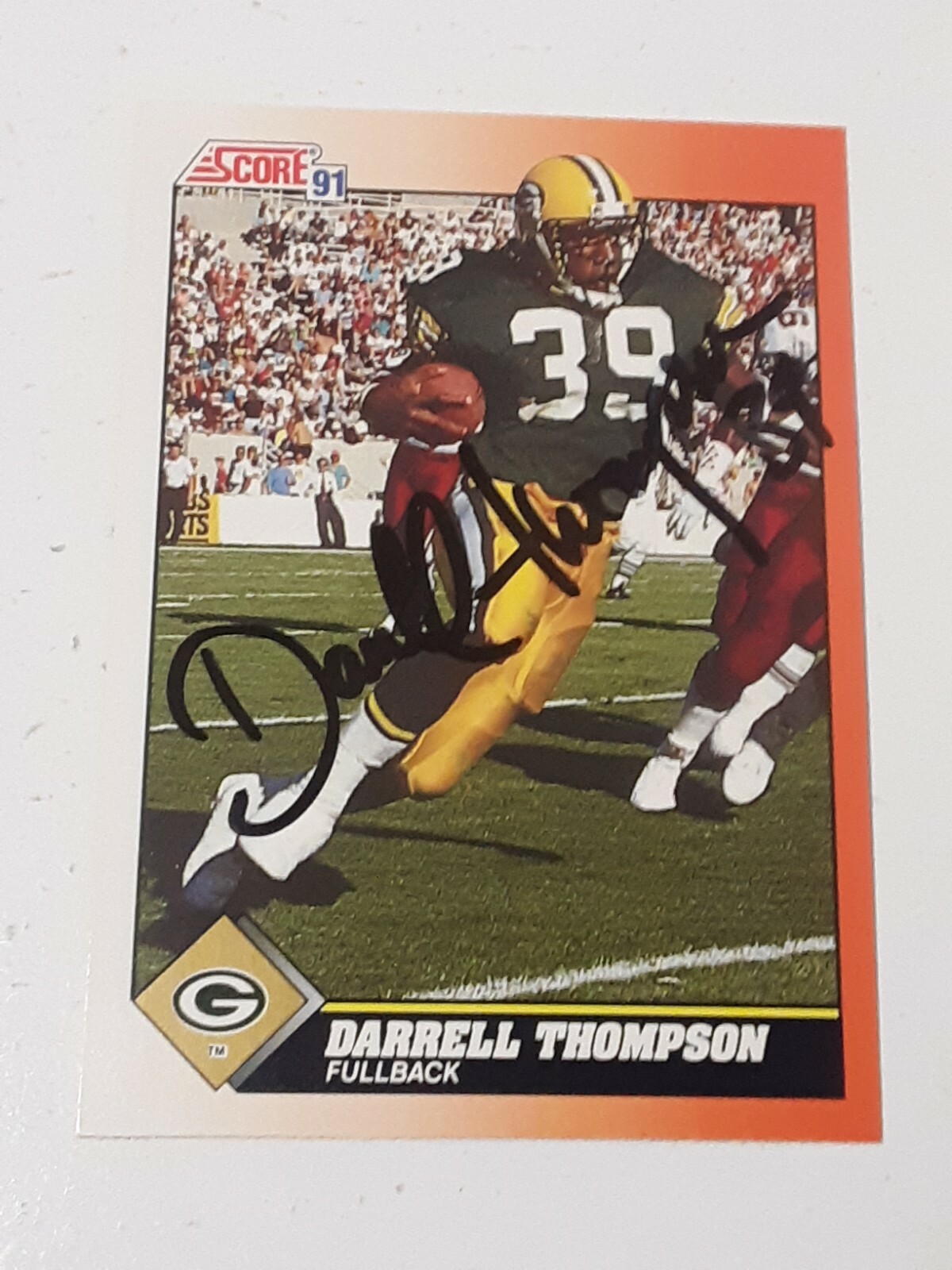 Darrell Thompson Green Bay Packers 1991 Score Autograph Card #454 READ ...