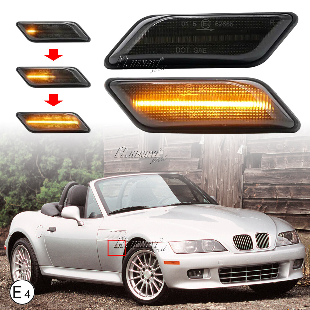 Dynamic LED Smoked Amber For BMW Z3 E36 94-02 Front Fender Side Marker ...