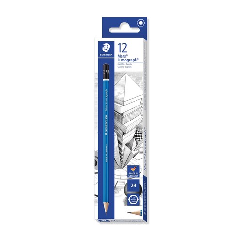 STAEDTLER 100-2H Mars Lumograph Graphite Pencils for Drawing and ...