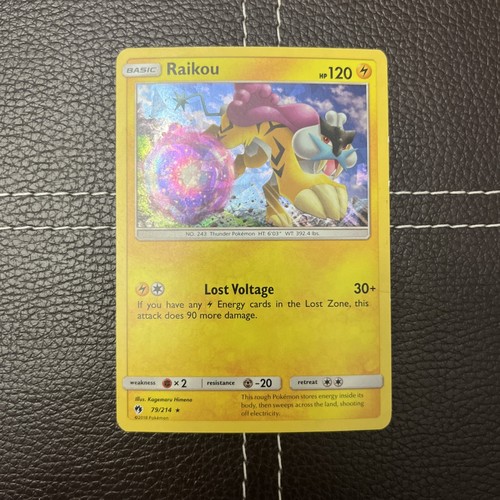 Pokemon TCG - Raikou - 79/214 - Lost Thunder - MP Cracked Ice Holo Rare ...