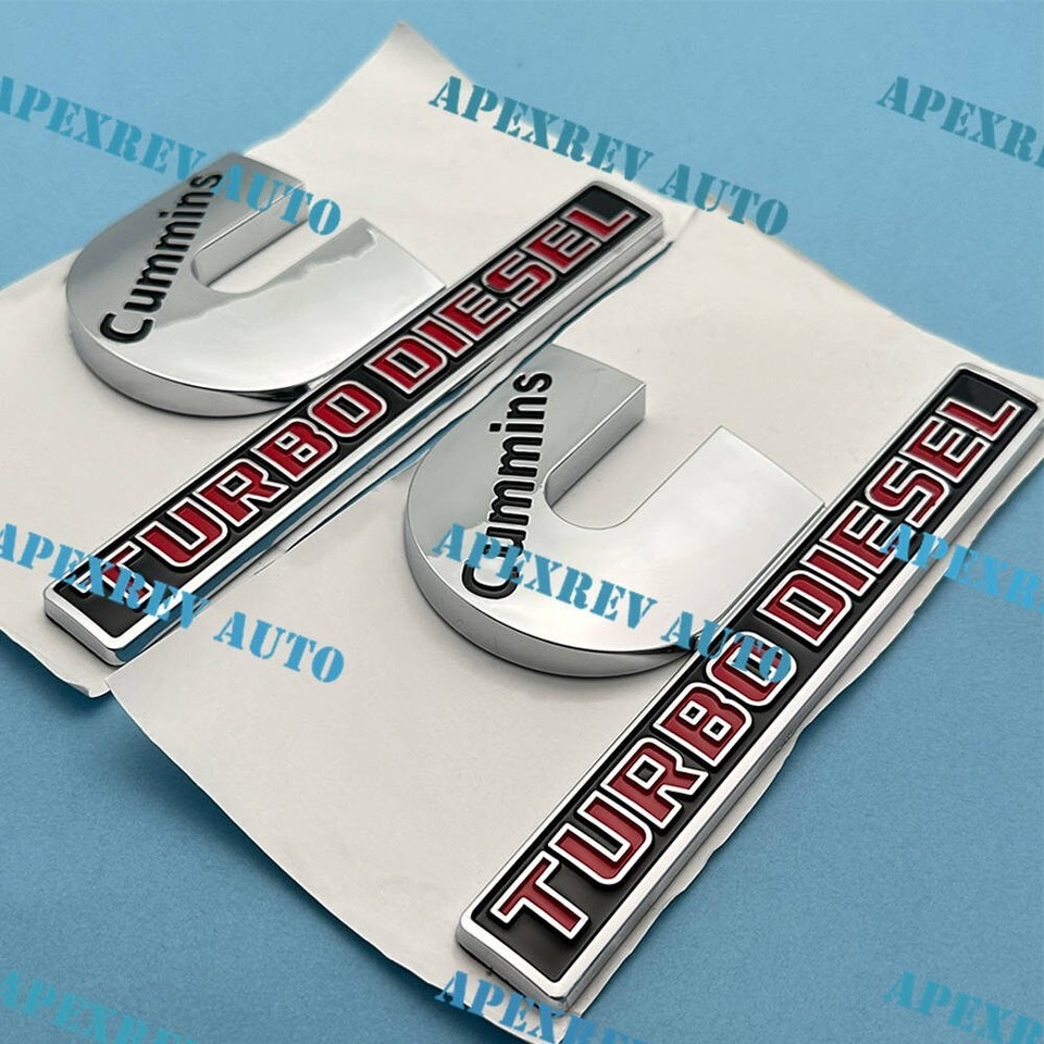 2PCS Fender Side Emblems For RAM 2500 3500 Cummins Turbo Diesel Badges ...