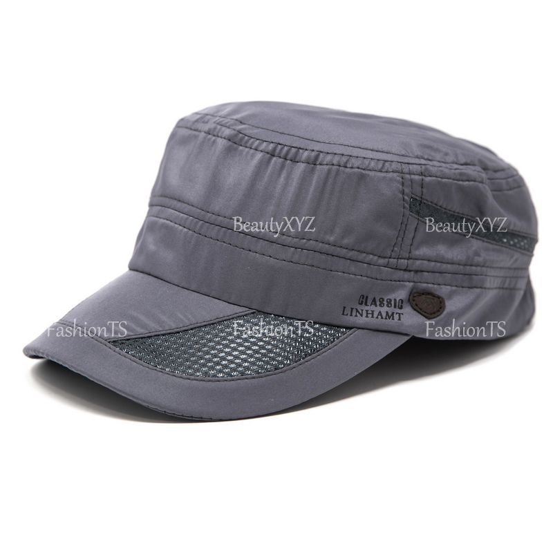 Men's Classic Summer Army Hat Military Cadet Patrol Style Brim Spring ...