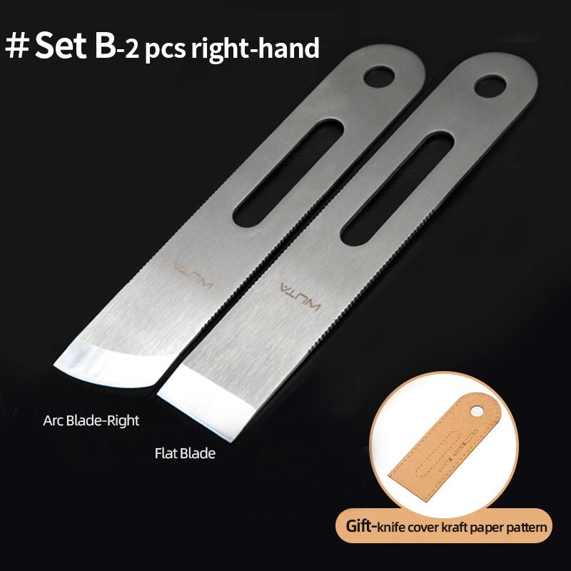 WUTA Professional Leather Thinning Knife Skiving Tools Round/Flat ...