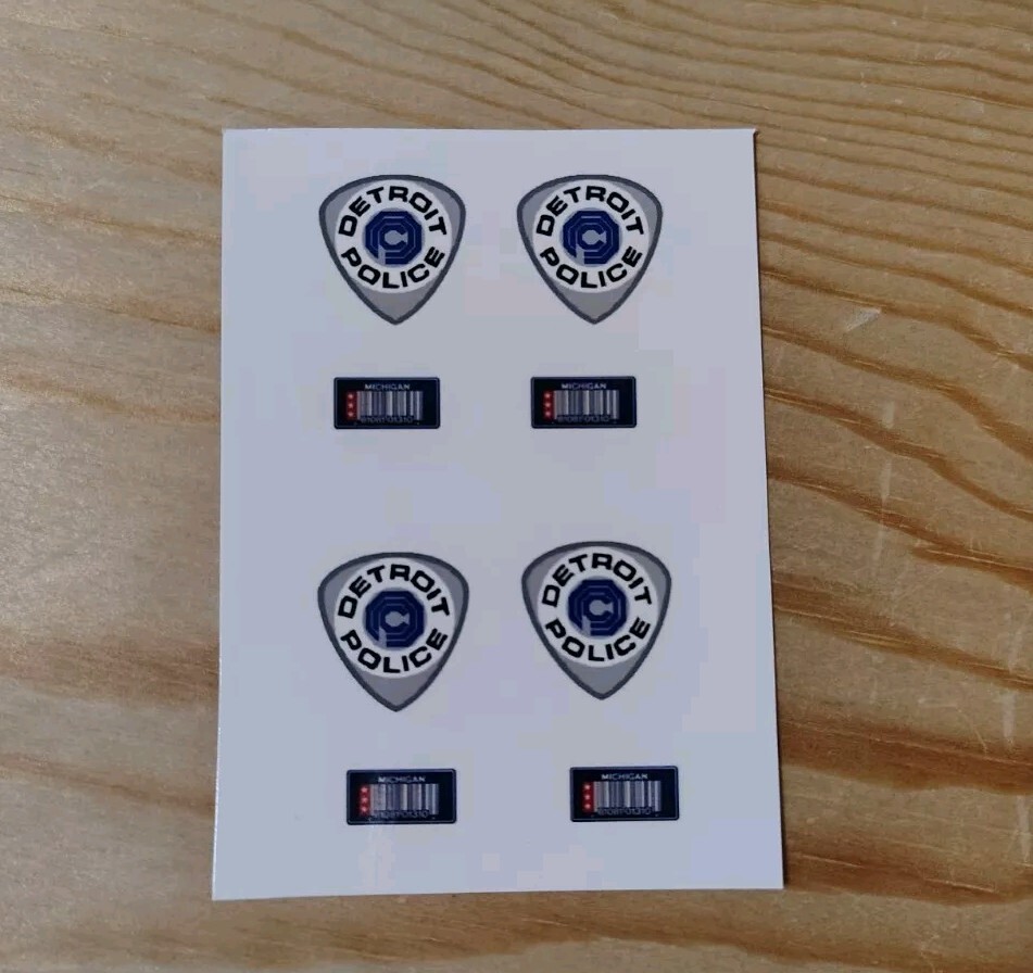 RoboCop Patrol Car Shield 1:24 1:25 scale water slide decals White ...