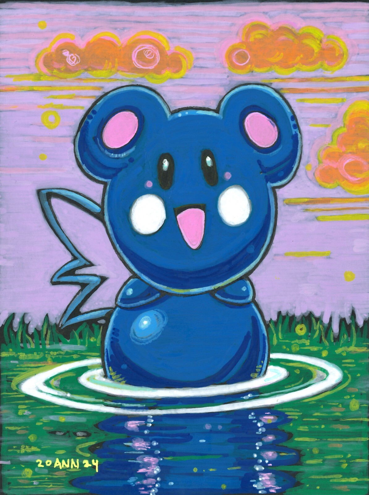 Pokemon Azurill 6x8 in color drawing | eBay