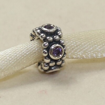 New Authentic Pandora Charm Her Majesty Purple Spacer 791122PCZ W Suede ...