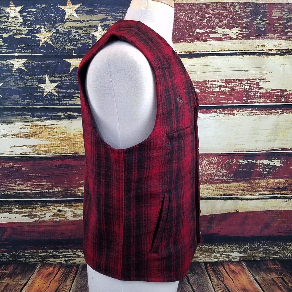 Wyoming Traders Mens Wyoming Wool Cowboy Ranch Wear Vest - RED PLAID | eBay