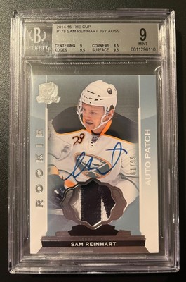 2014-15 The Cup Rookie #178 Sam Reinhart Patch Autograph RC 61/99 BGS 9 ...