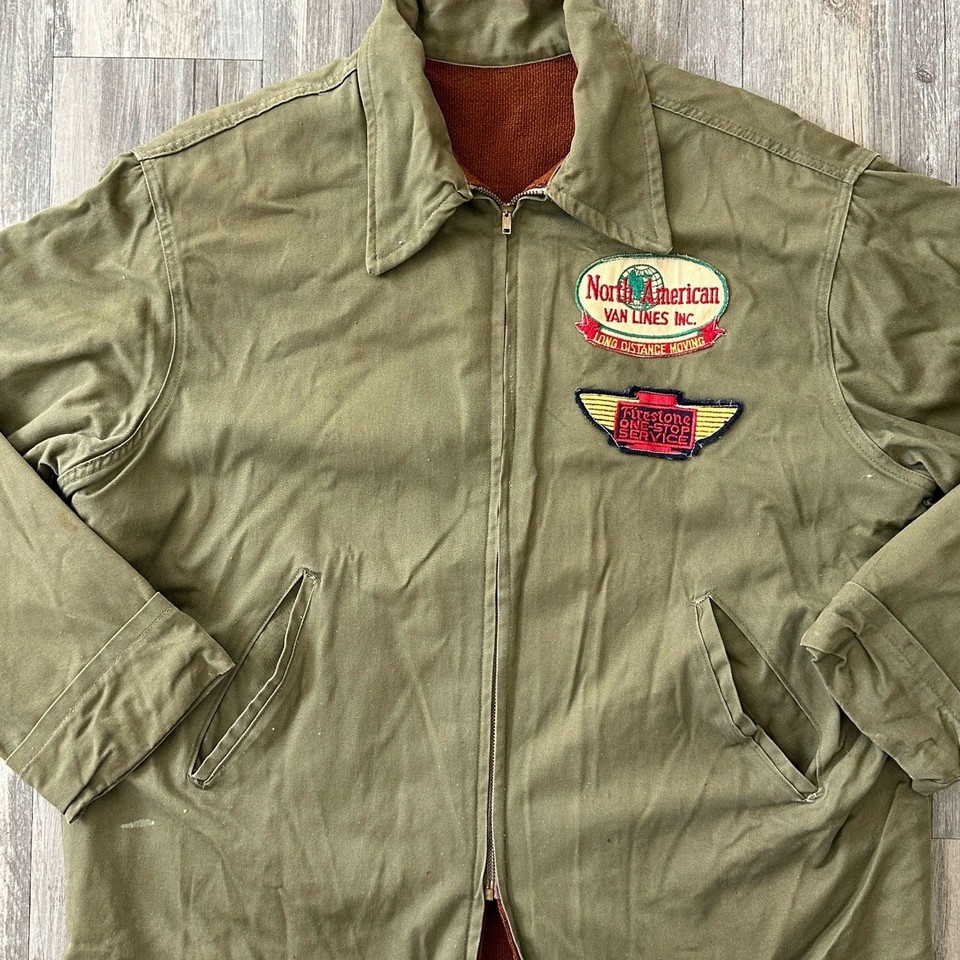 Vintage 50s Mechanic Lined Work Jacket Size Large/XL 1950s National ...
