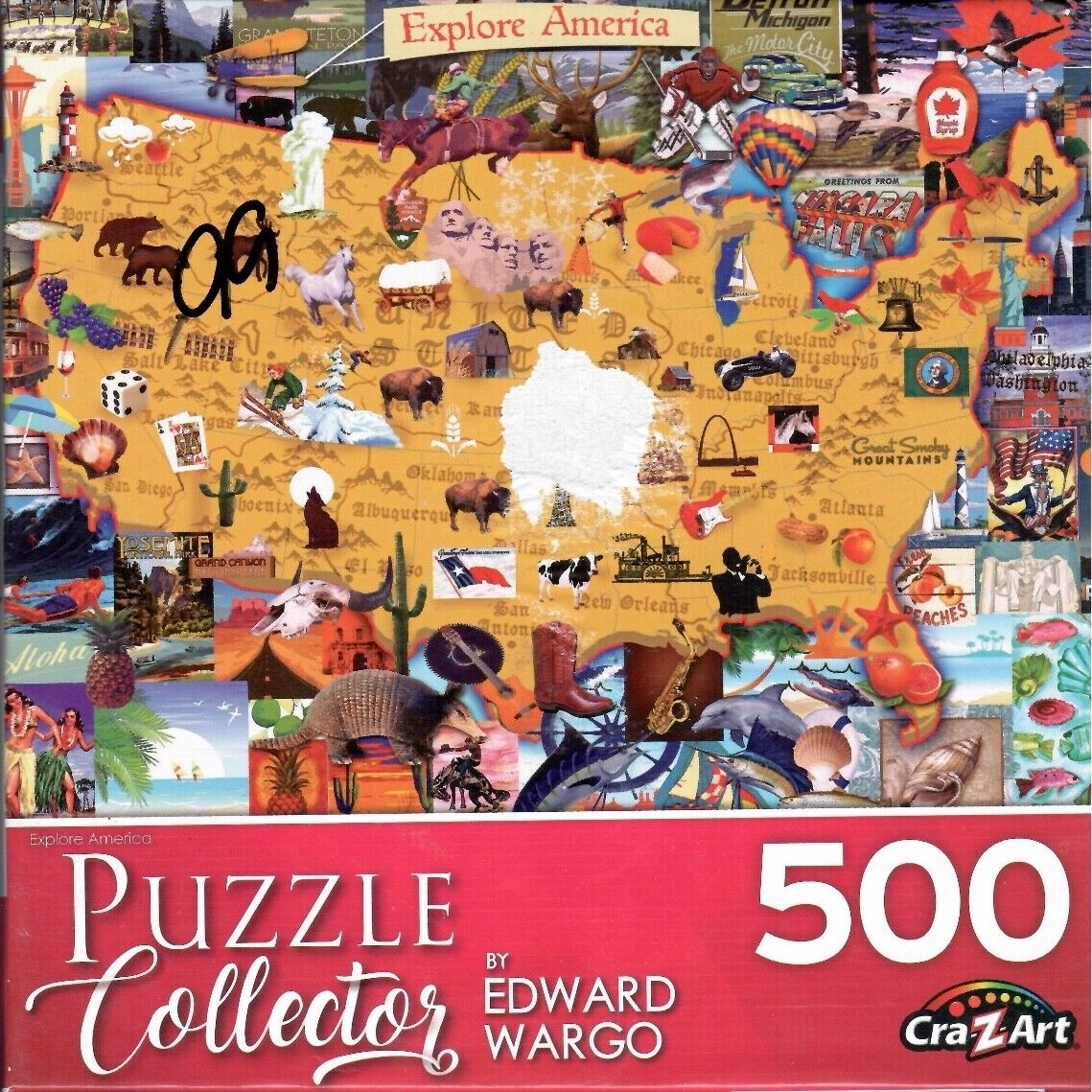 Cra-Z-Art Puzzle by Edward Wargo EXPLORE AMERICA 500 Piece Puzzle - for ...