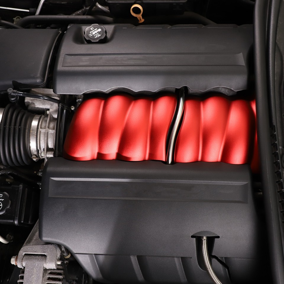 Red Alloy Car Engine Center Intake/Plenum Cover Trim For Corvette C6 ...