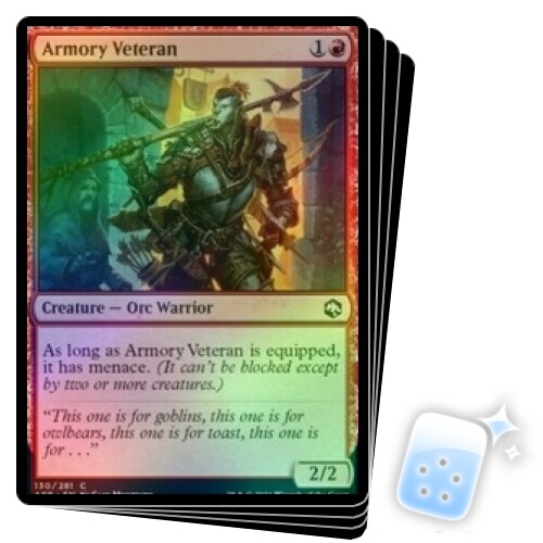 Foil Armory Veteran X4 M/NM Magic MTG Adventures In The Forgotten ...