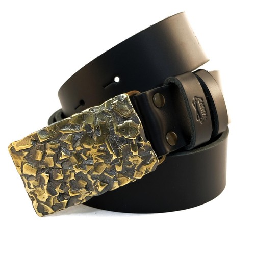 Crystal solid brass belt buckle, Rock belt buckle, Textural handmade ...