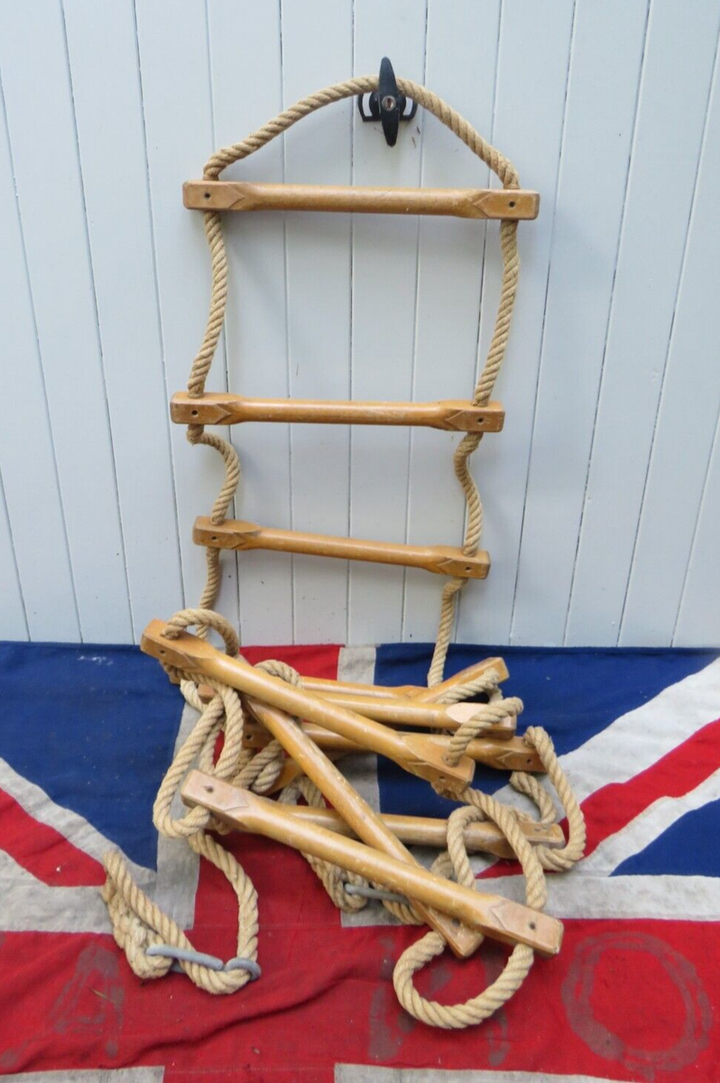 Old Wood Rope Ladder Vintage Rope Ladder Shelf – Maven Collective