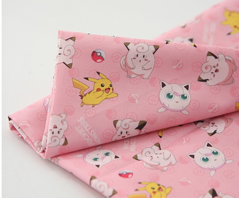 Pocket Monster Pokemon JigglyPuff Pikachu Fabric made in Korea by the ...