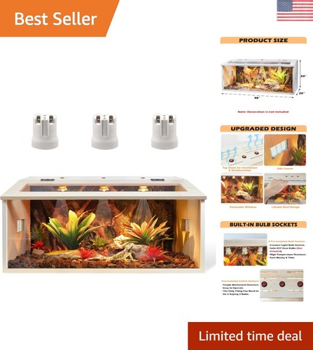 68 Gallon Reptile Terrarium, Lizard Tank 48" Long, Bearded Dragon Tank ...