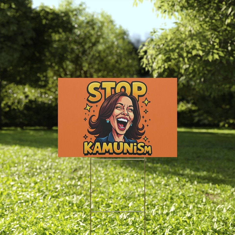 Stop Kamunism Funny Anti Kamala Harris Vote For Trump Vance 2025 Yard ...