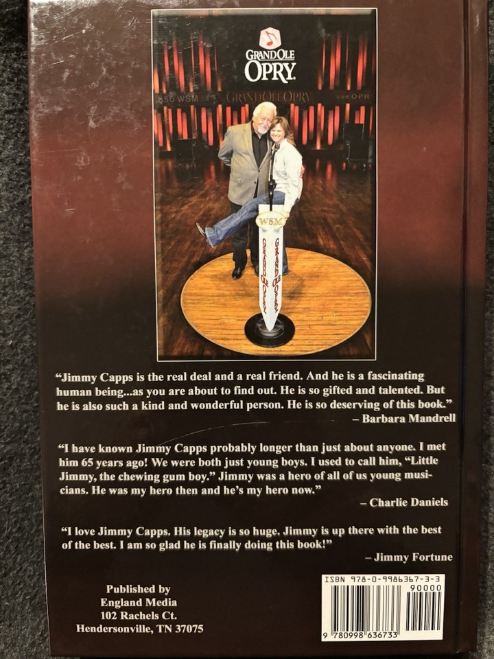 Jimmy Capps The Man In Back SIGNED HARDCOVER BOOK AUTOGRAPHED Nashville ...