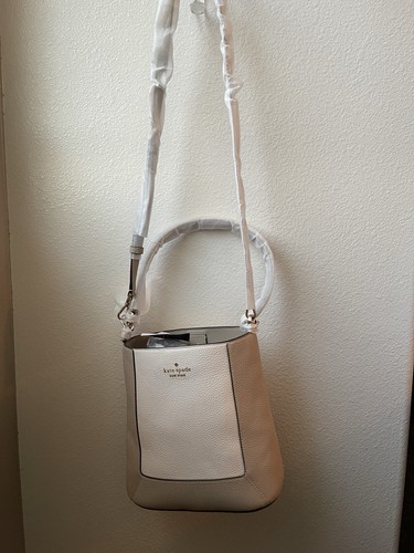 Kate Spade Bucket Bag Womens Light Sand Colorblock Pebbled Leather ...